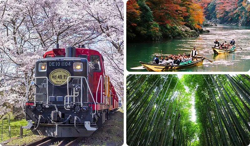 Kyoto Sagano Romantic Train + Hozu River Cruise + Arashiyama 1 Day Tour ...