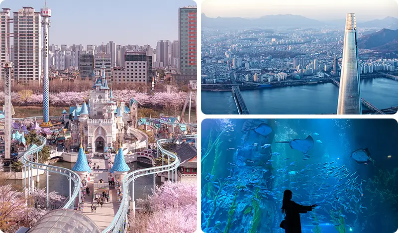 Lotte World (+ Seoul Sky/ Lotte World Aquarium) 1 Day Guided Tour
